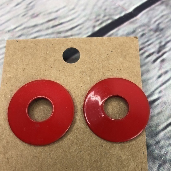 unbranded | Jewelry | 525 Boho Red Round Open Circle Retro Statement ...